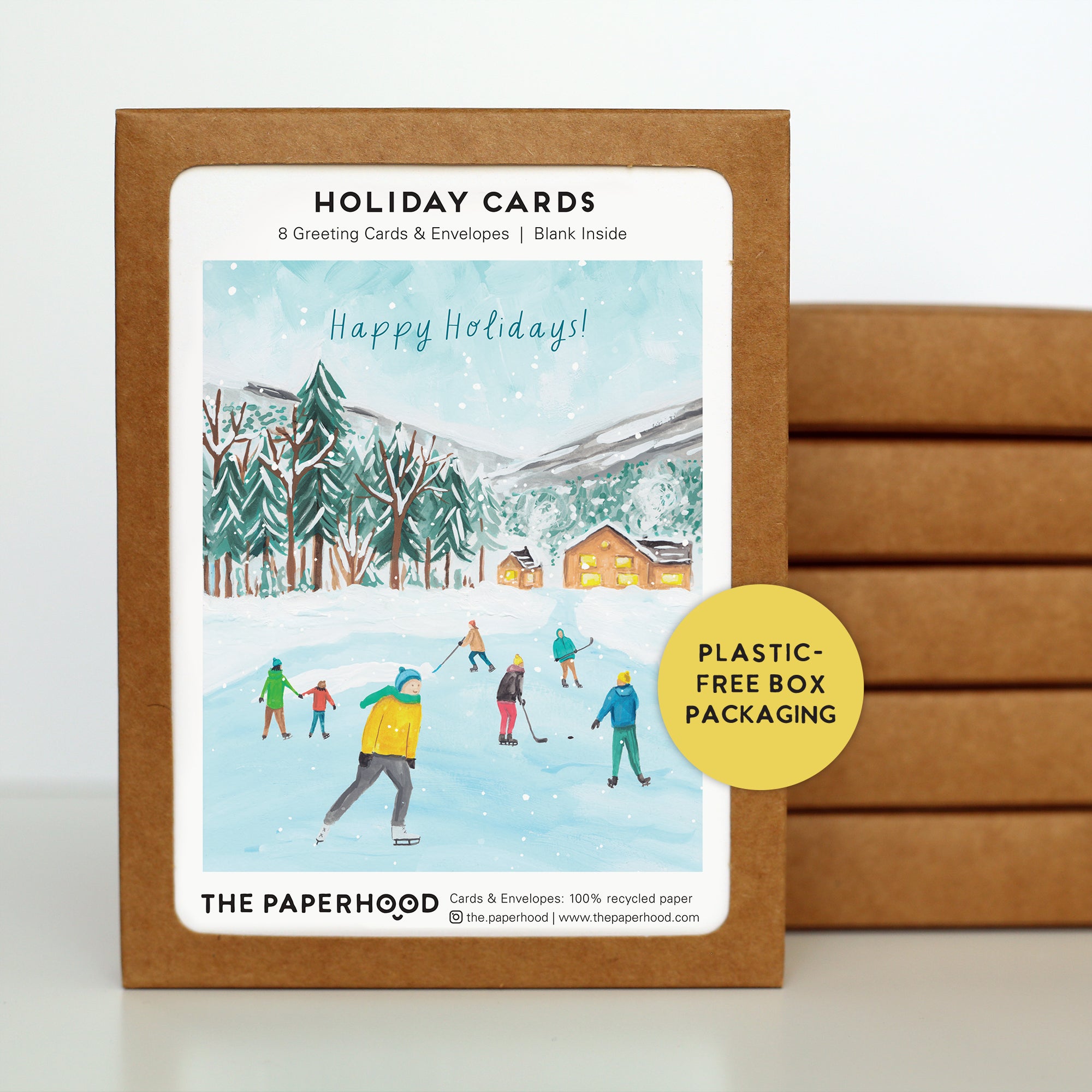 Box of 8 Holiday Skating Cards – The Paperhood